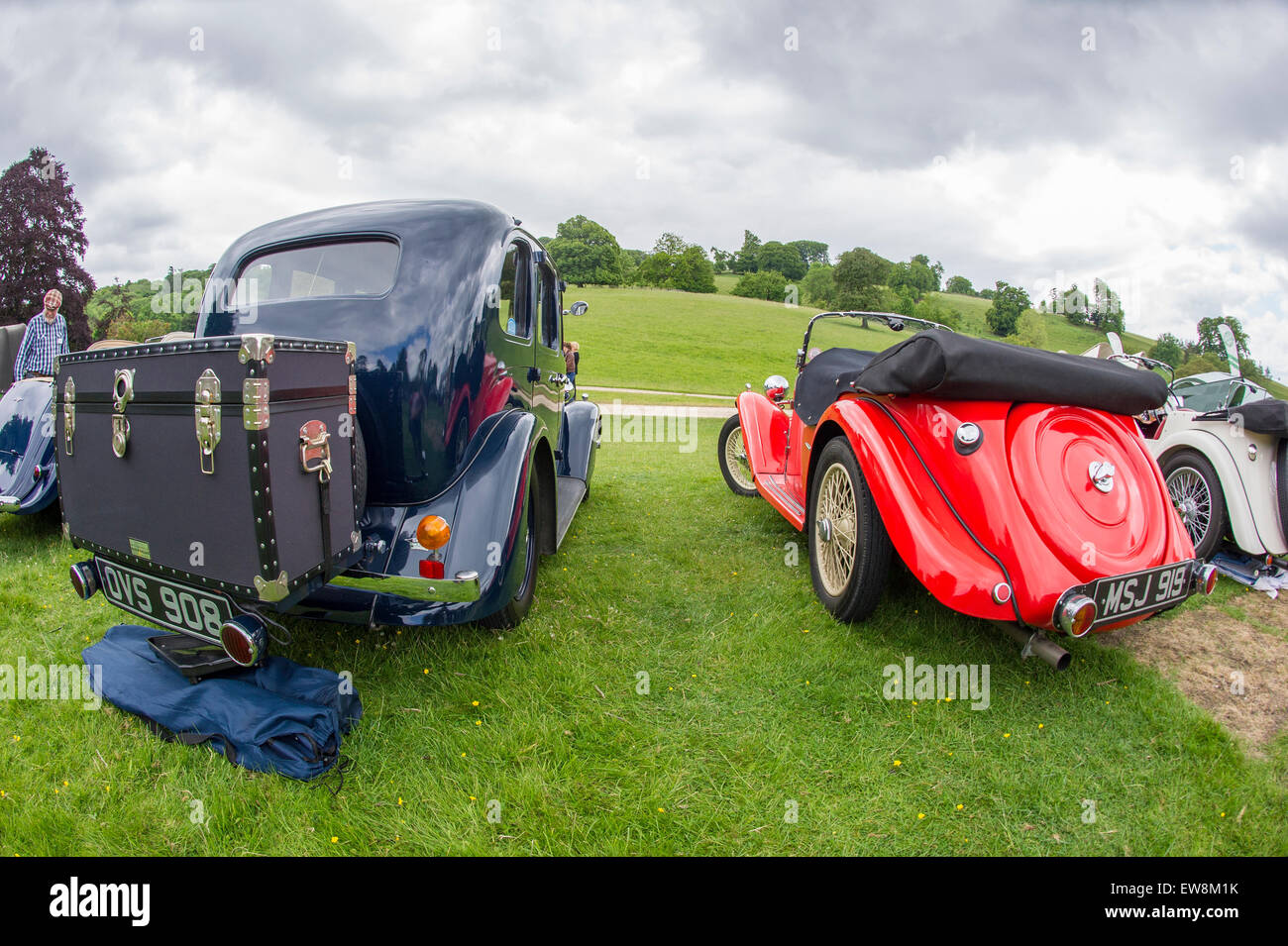 Classic, concourse condition Singer motor cars at an annual convention ...