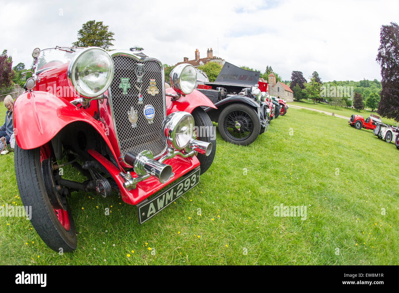 Classic, concourse condition Singer motor cars at an annual convention ...