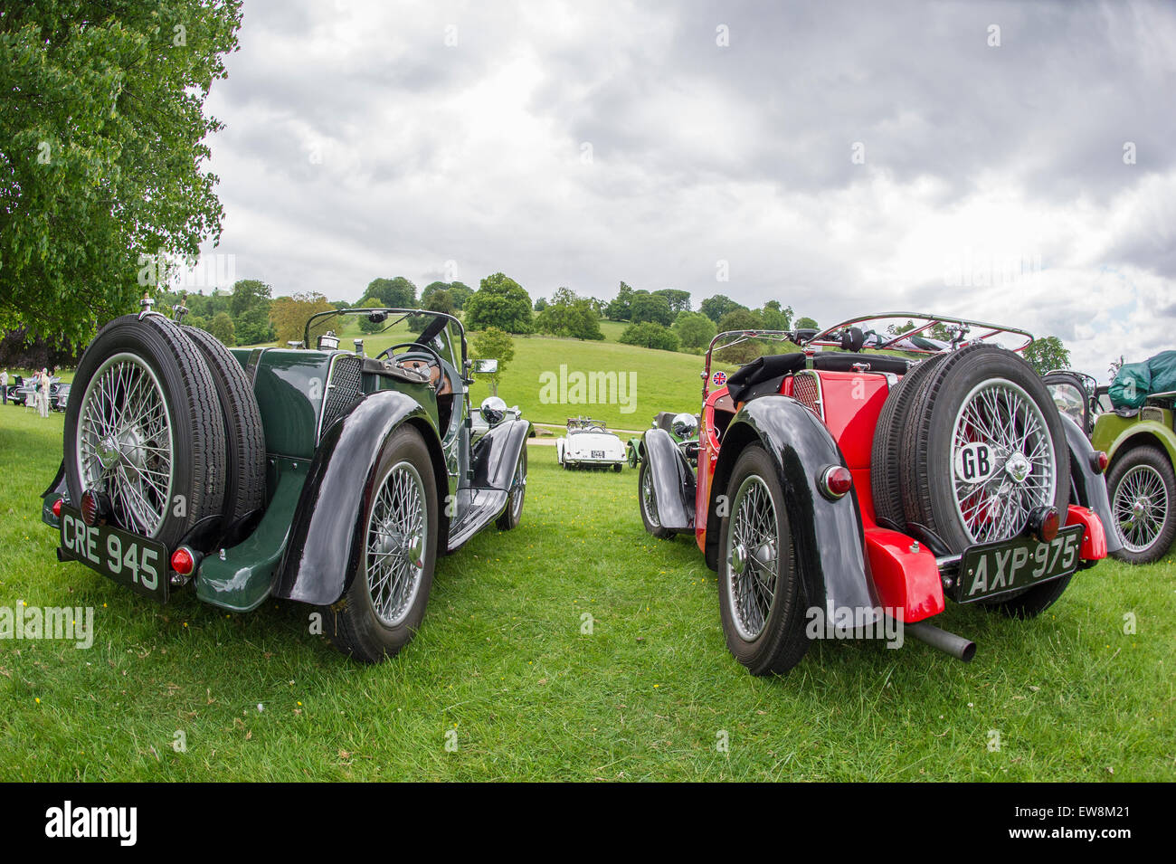 Classic, concourse condition Singer motor cars at an annual convention ...