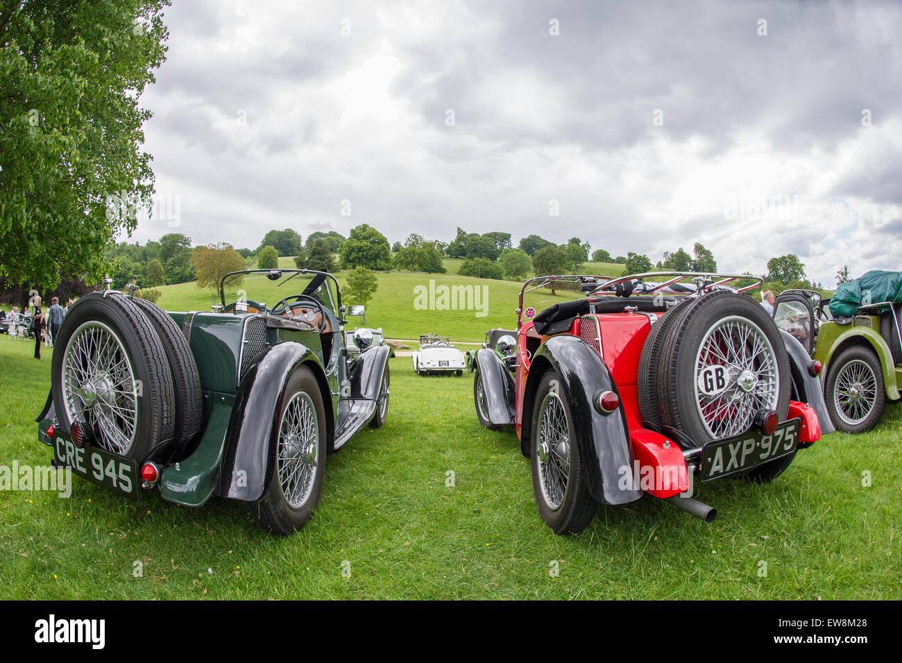 Classic, concourse condition Singer motor cars at an annual convention ...