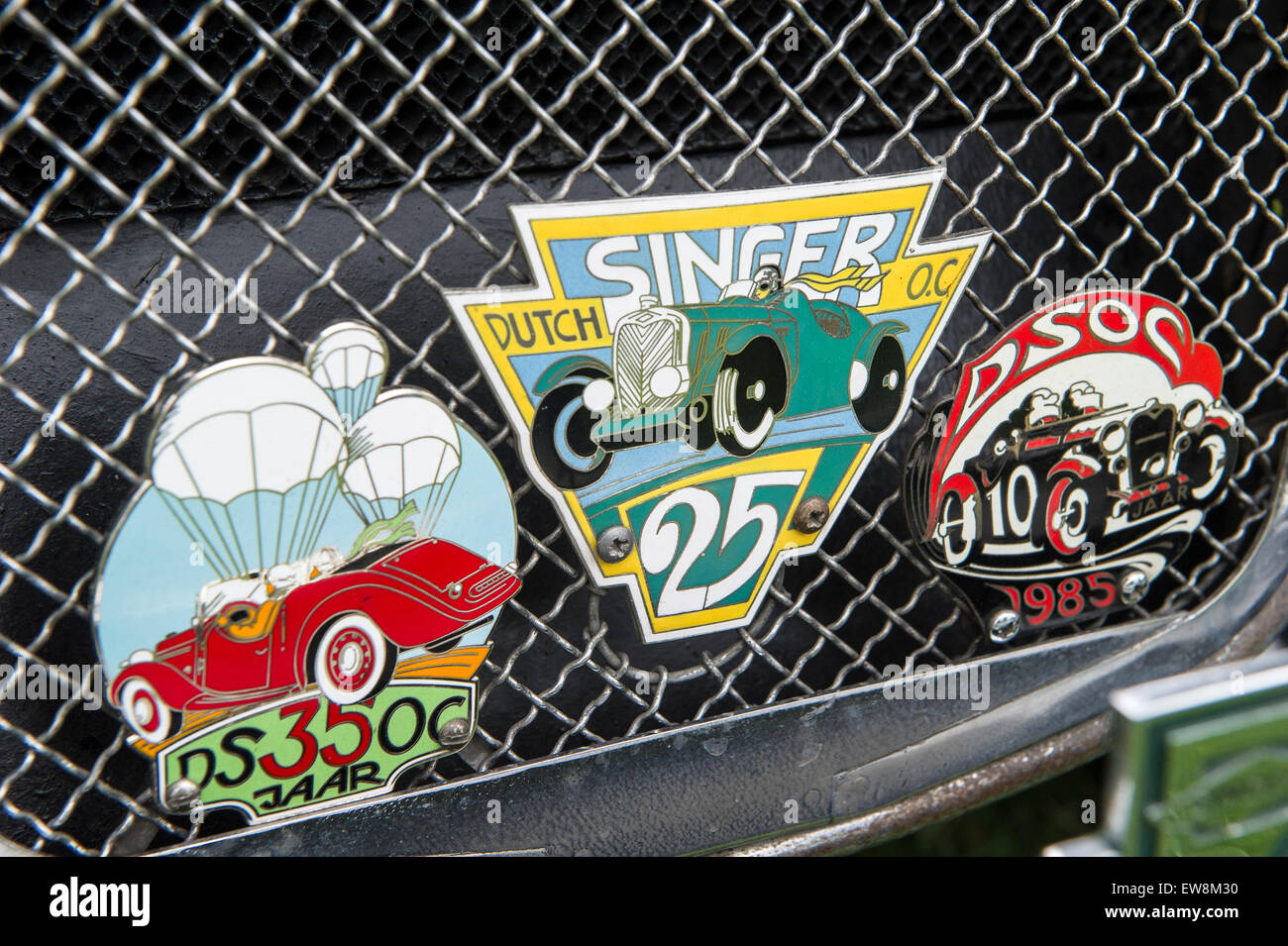 Classic, concourse condition Singer motor cars at an annual convention ...