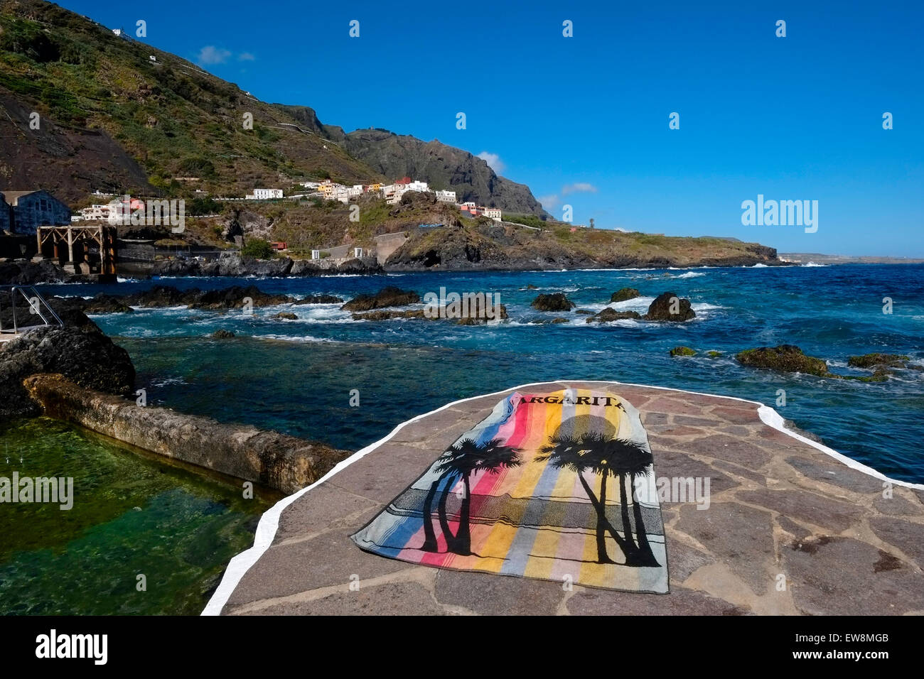 Natural Rock pools in the coast of the town of Garachico in the ...