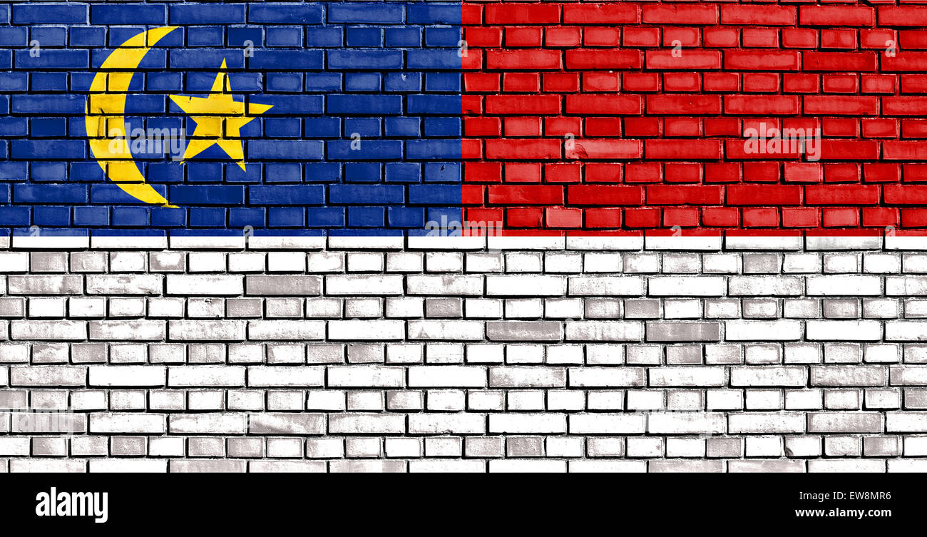 flag of Malacca painted on brick wall Stock Photo - Alamy