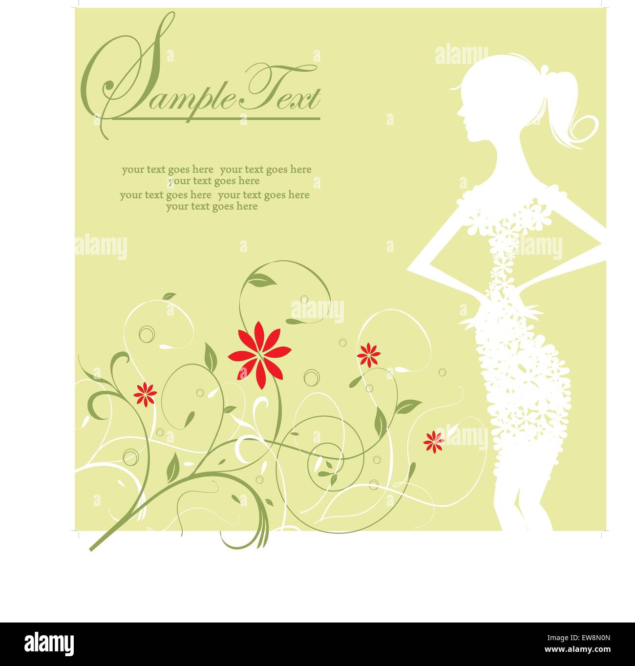 Girl floral vector composition Stock Vector Image & Art - Alamy
