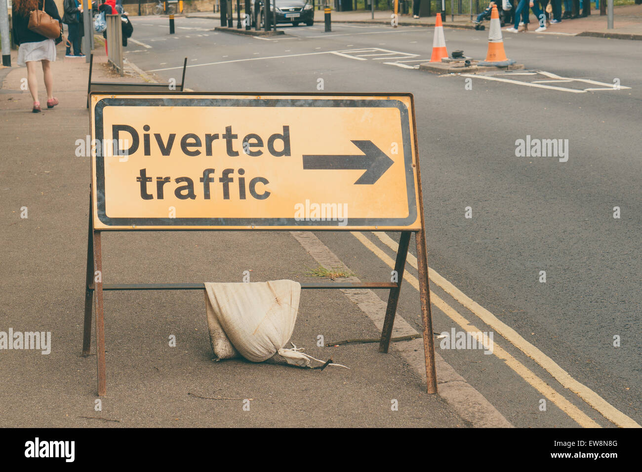 Pedestrians diverted hi-res stock photography and images - Alamy