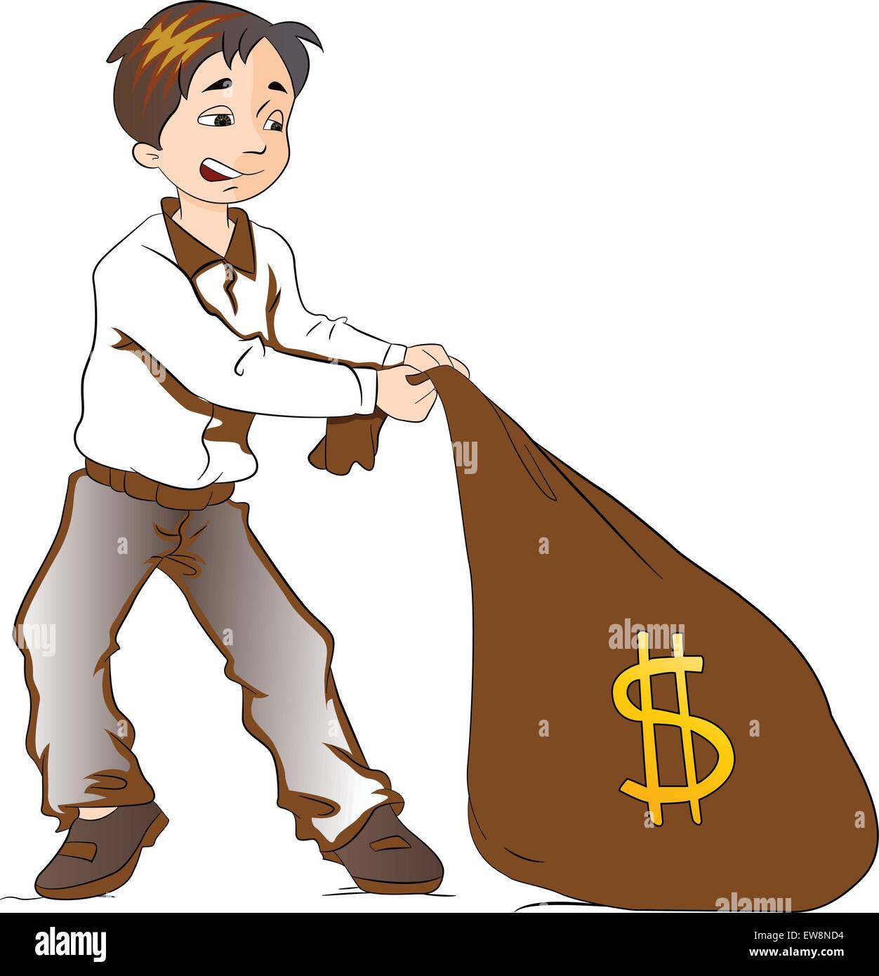 Man dragging bag Stock Vector Images - Alamy