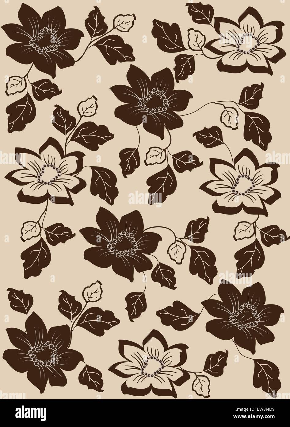 Spring flowers on brown background Stock Vector Image & Art - Alamy