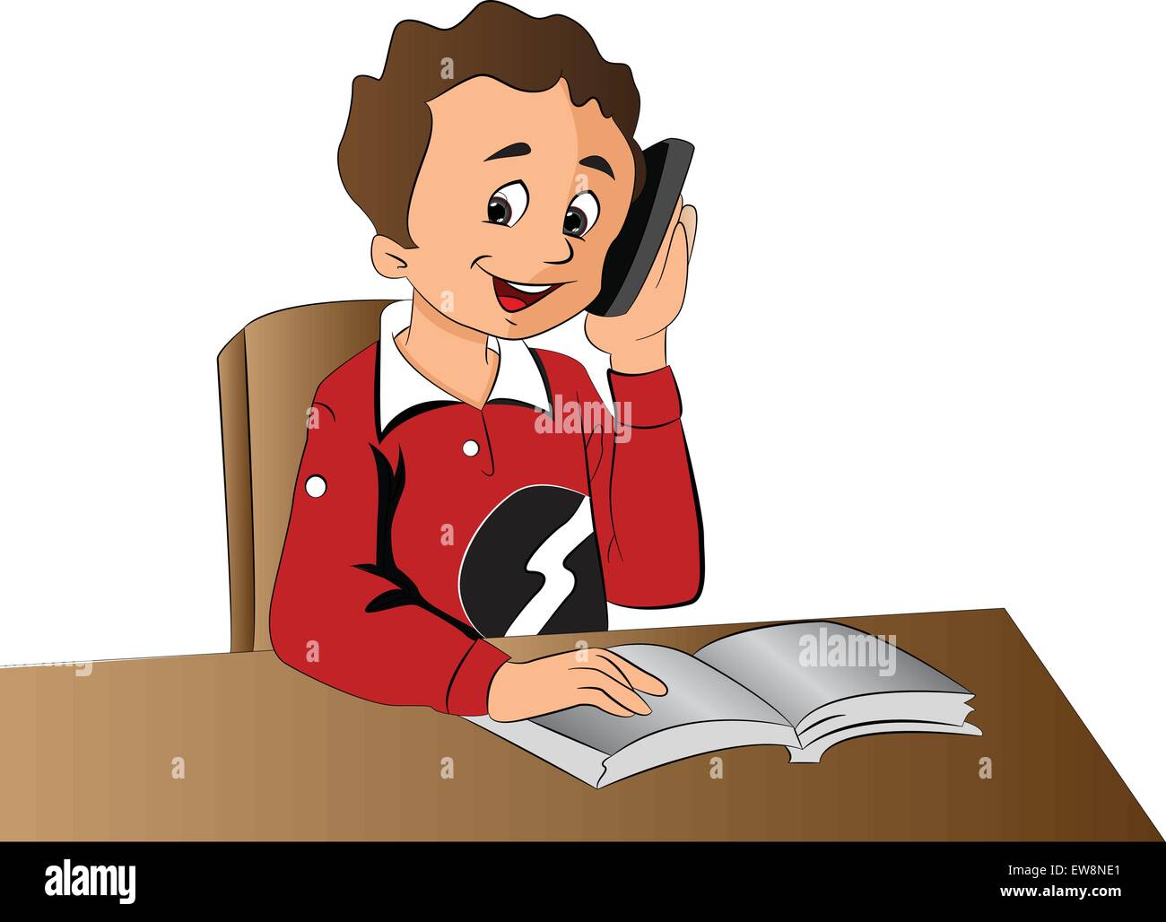 Boy Using a Cellphone, vector illustration Stock Vector Image & Art - Alamy