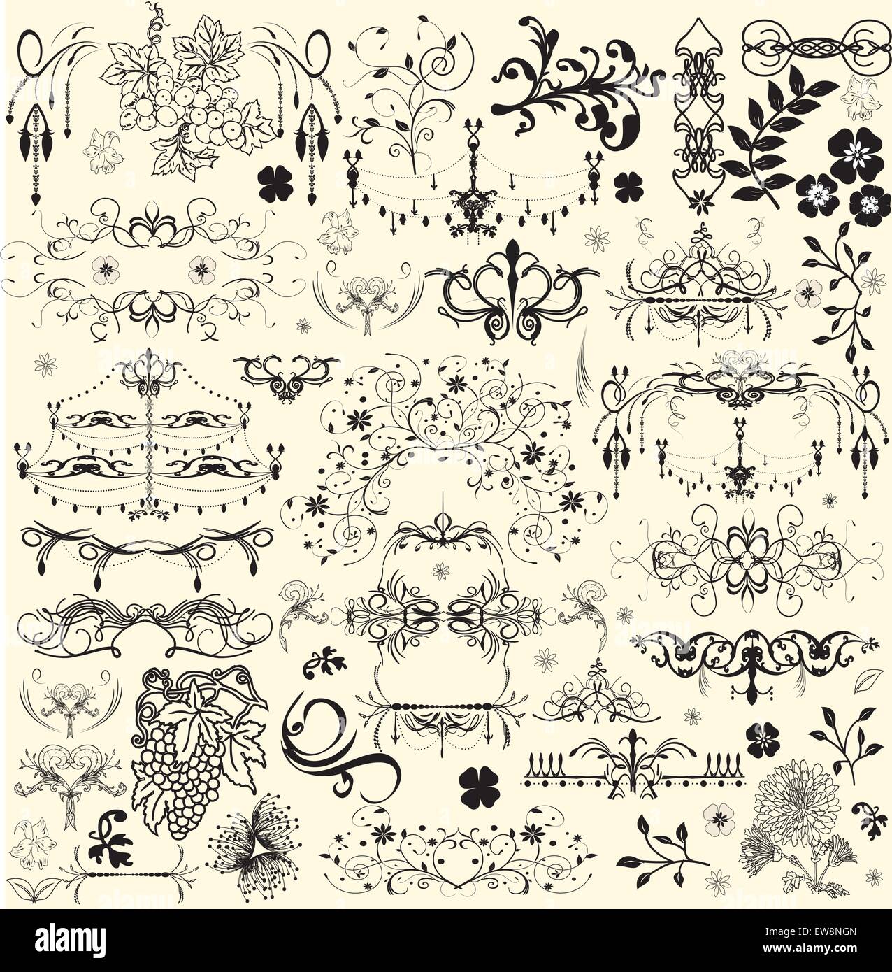 Set of vintage vector elements Stock Vector Image & Art - Alamy