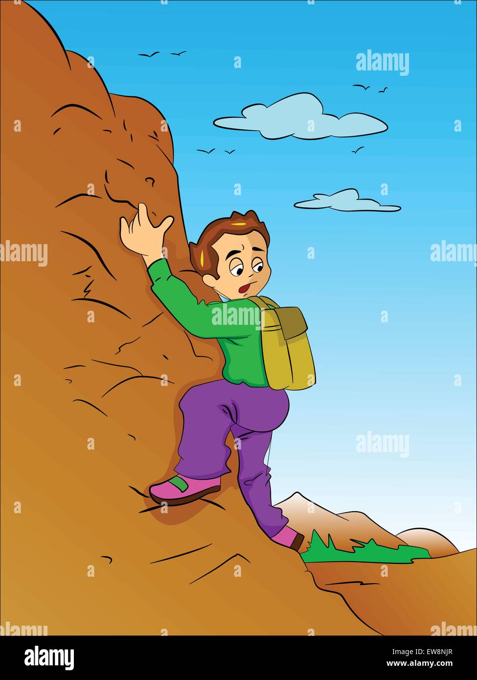 Mountain Climbing Cartoon Characters Cartoon Climbing Mountain PNG