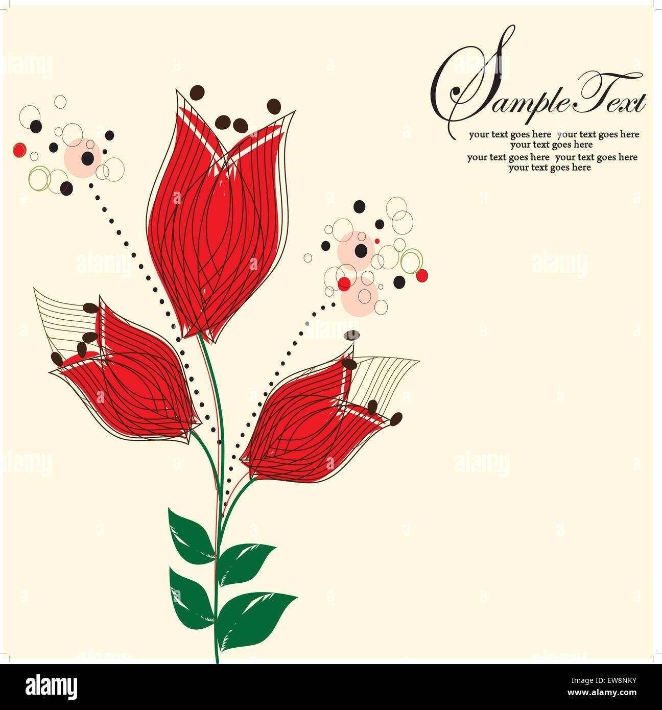 Abstract flowers background with place for your text Stock Vector Image ...