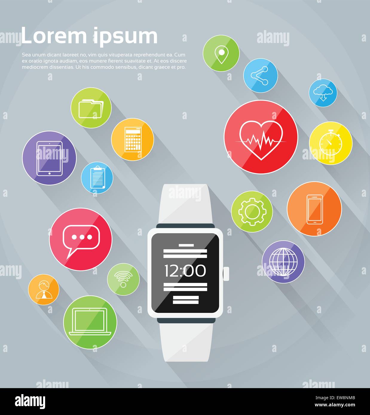 Wearable technology smart watch infographic hi-res stock photography ...