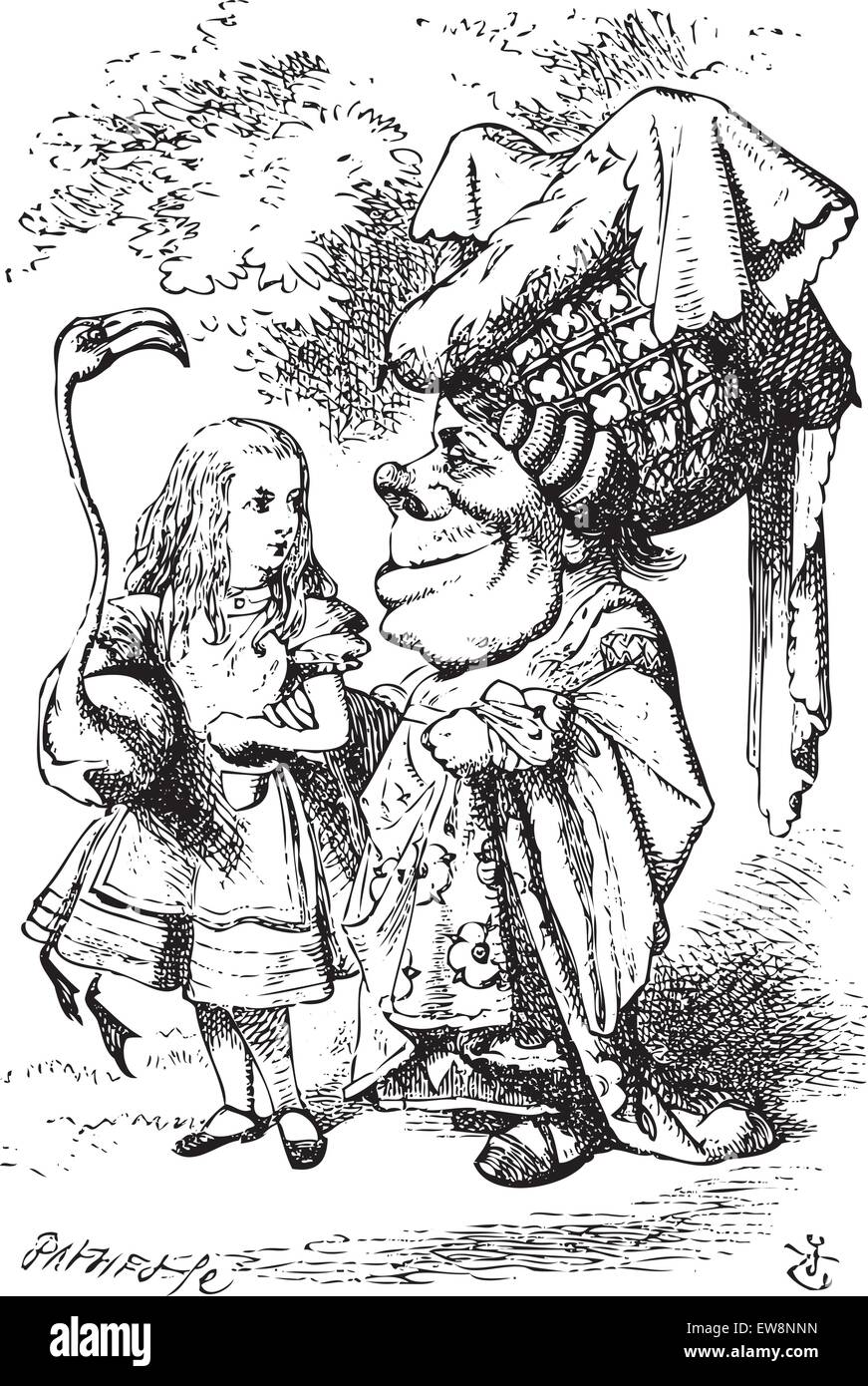 Alice (with flamingo) chat with the Duchess - Alice's Adventures in ...