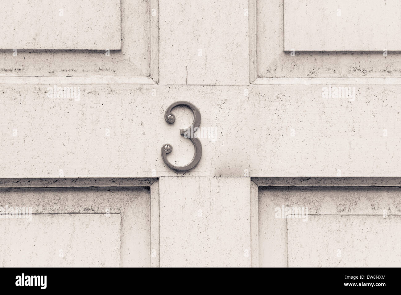 Door number 3 three conceptual monochrome image closeup Stock Photo - Alamy