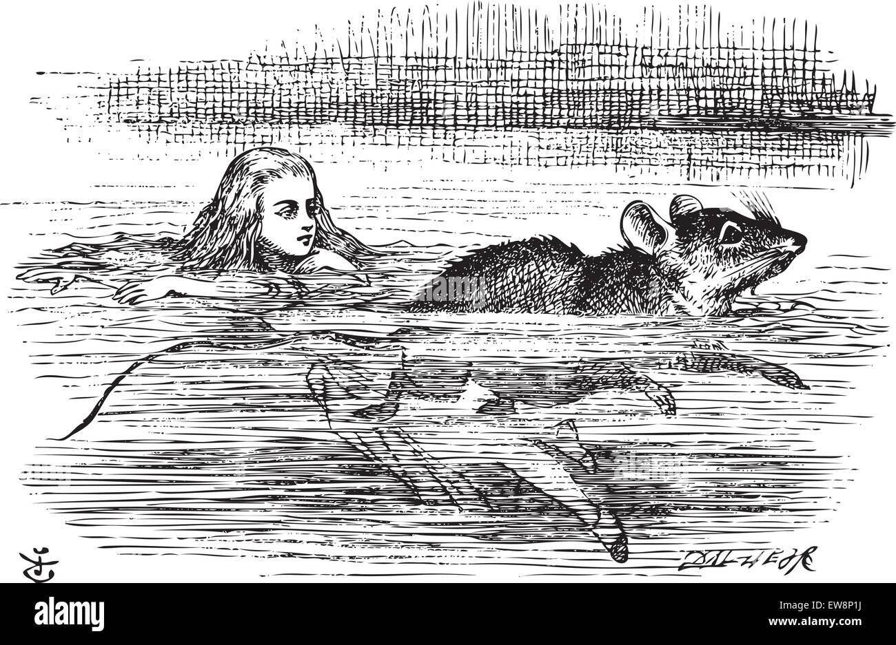 Alice's adventures in wonderland sketch hi-res stock photography and ...