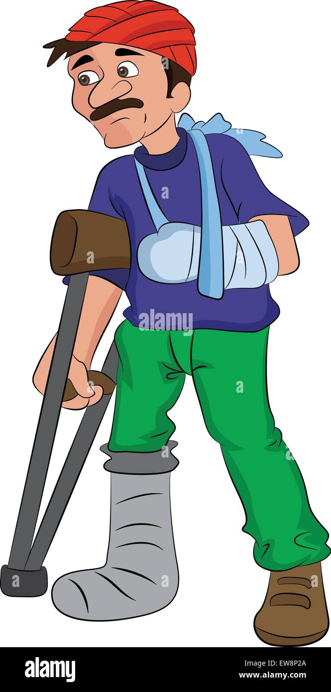 Man head bandage leg Stock Vector Images - Alamy