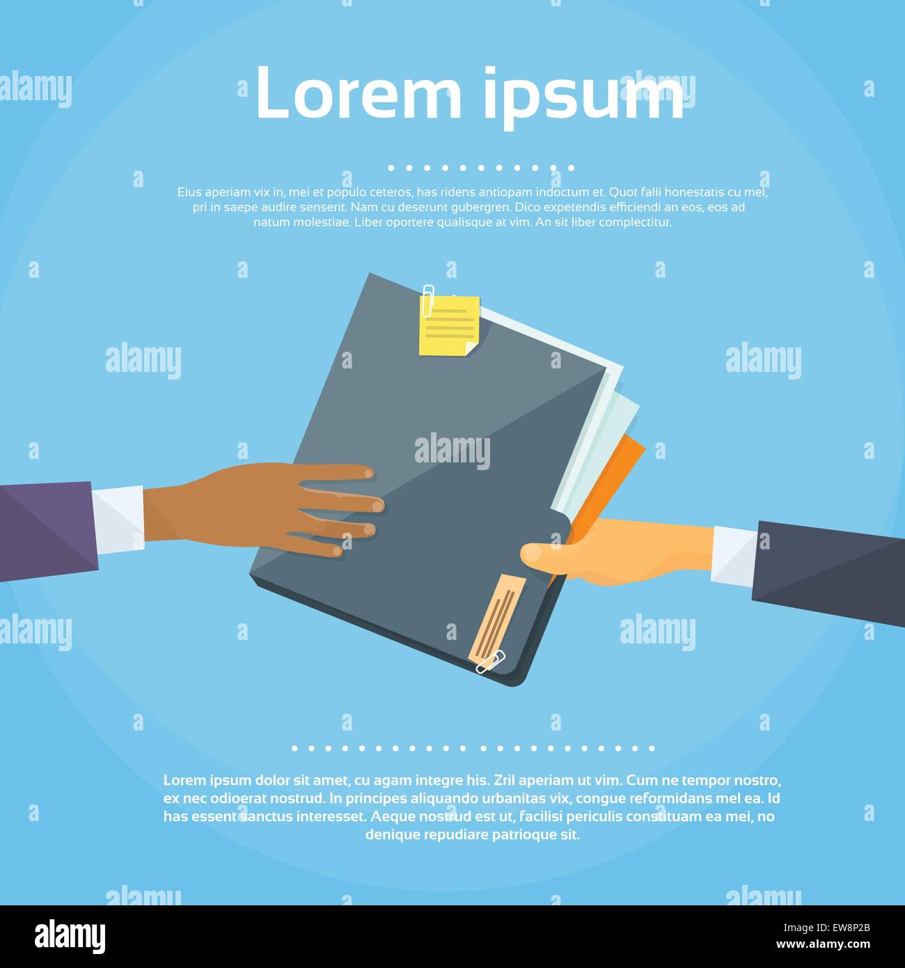 Hands Give Folder Document Papers, Concept Businessmen Share Stock ...