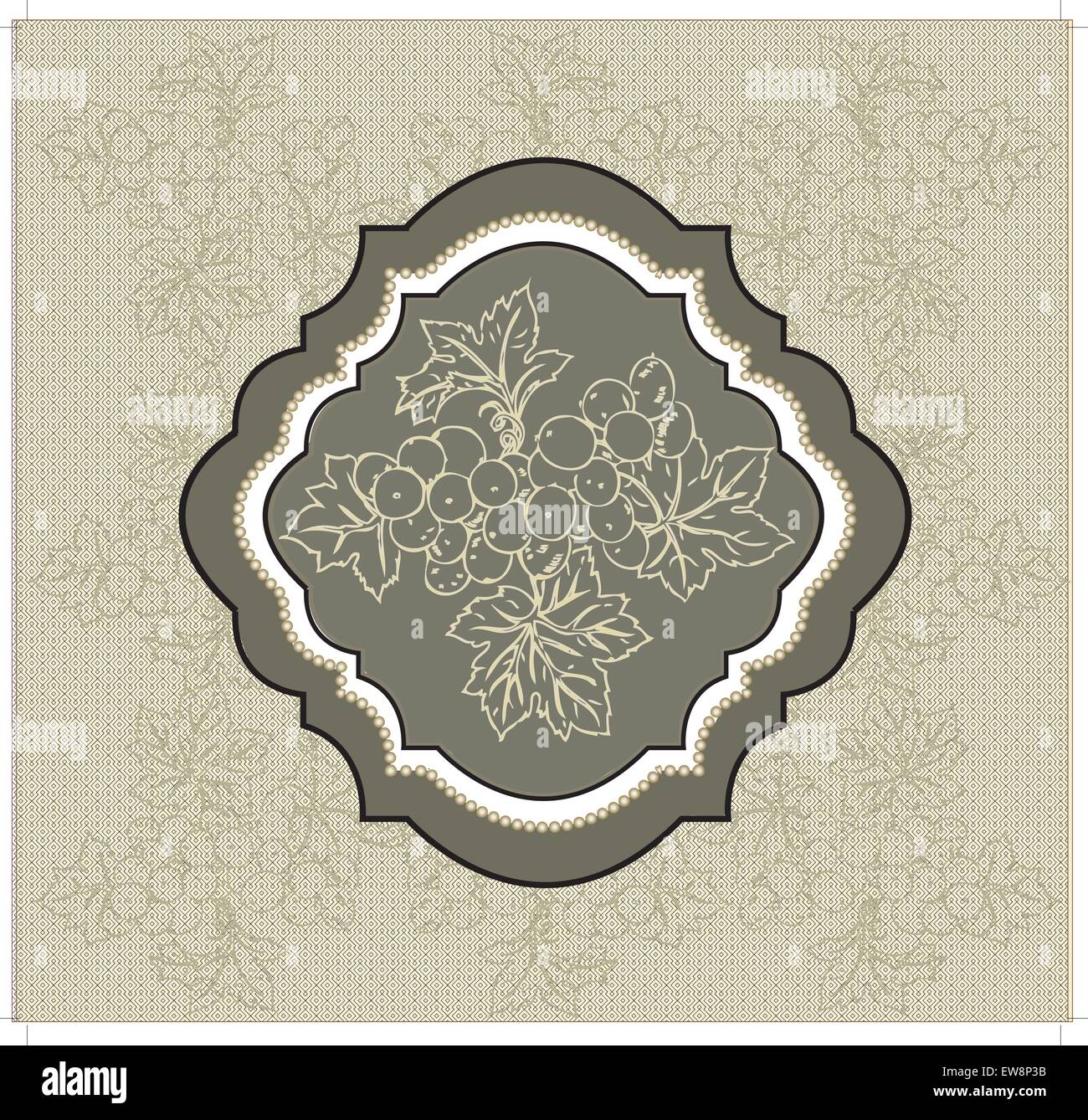Vintage frame design with grapes Stock Vector Image & Art - Alamy