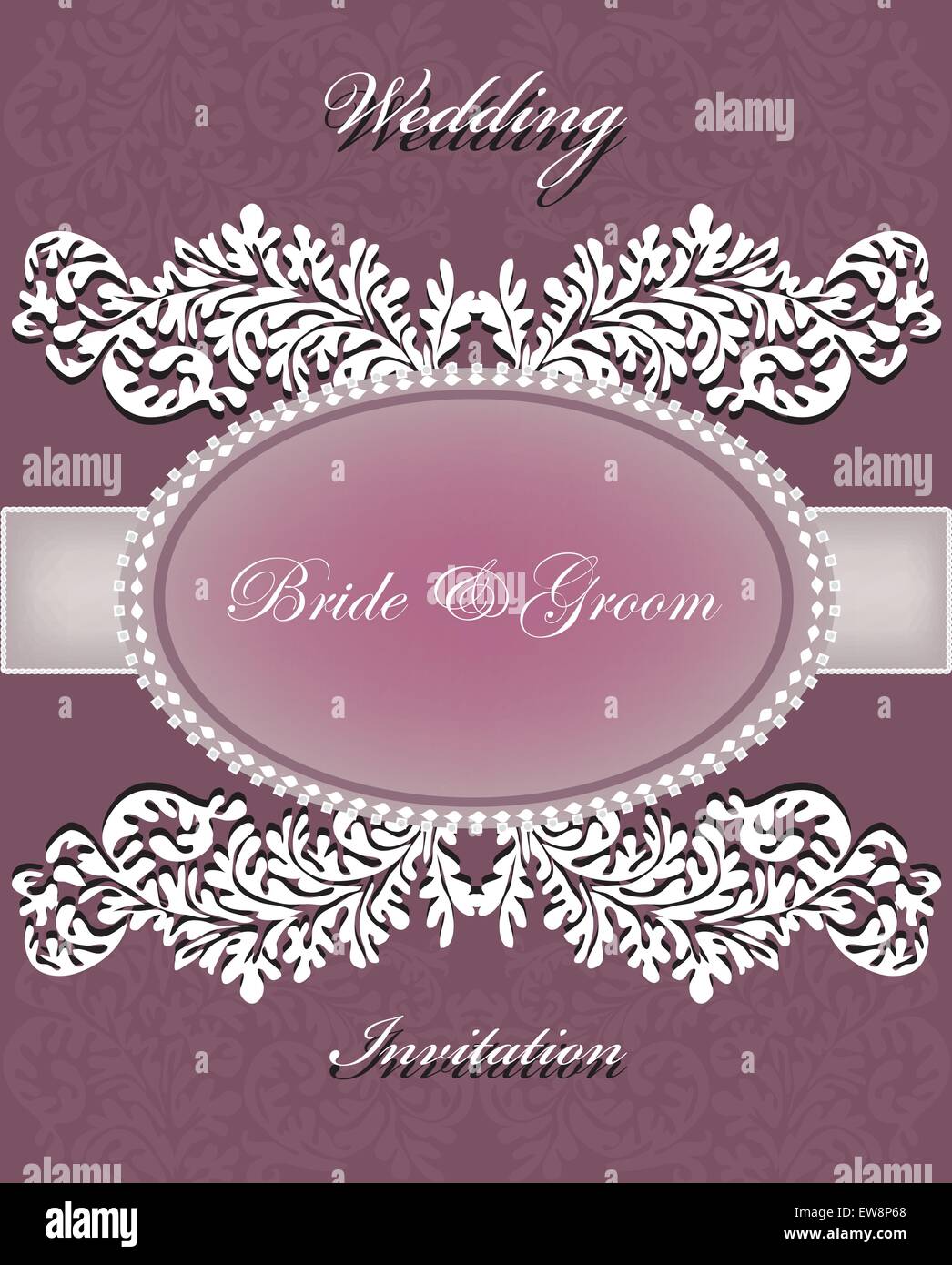 Vintage wedding invitation card with ornate elegant retro abstract ...