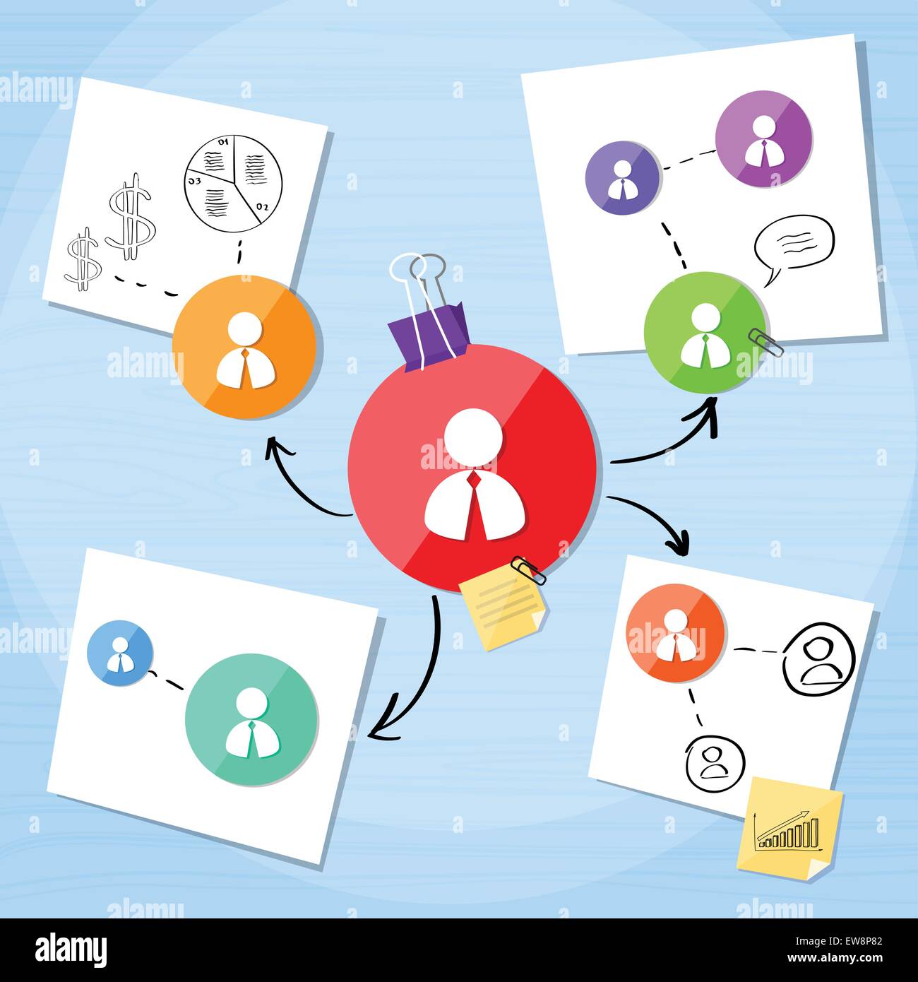 Business Connection Person Icon Team Creative Project Stock Vector ...