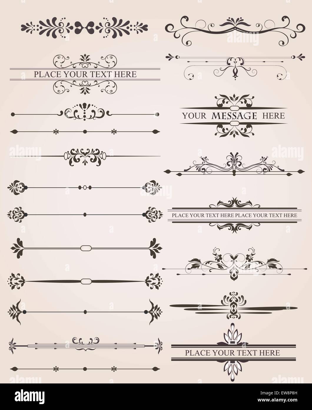 Vintage labels border and background elements with ornate elegant retro ...