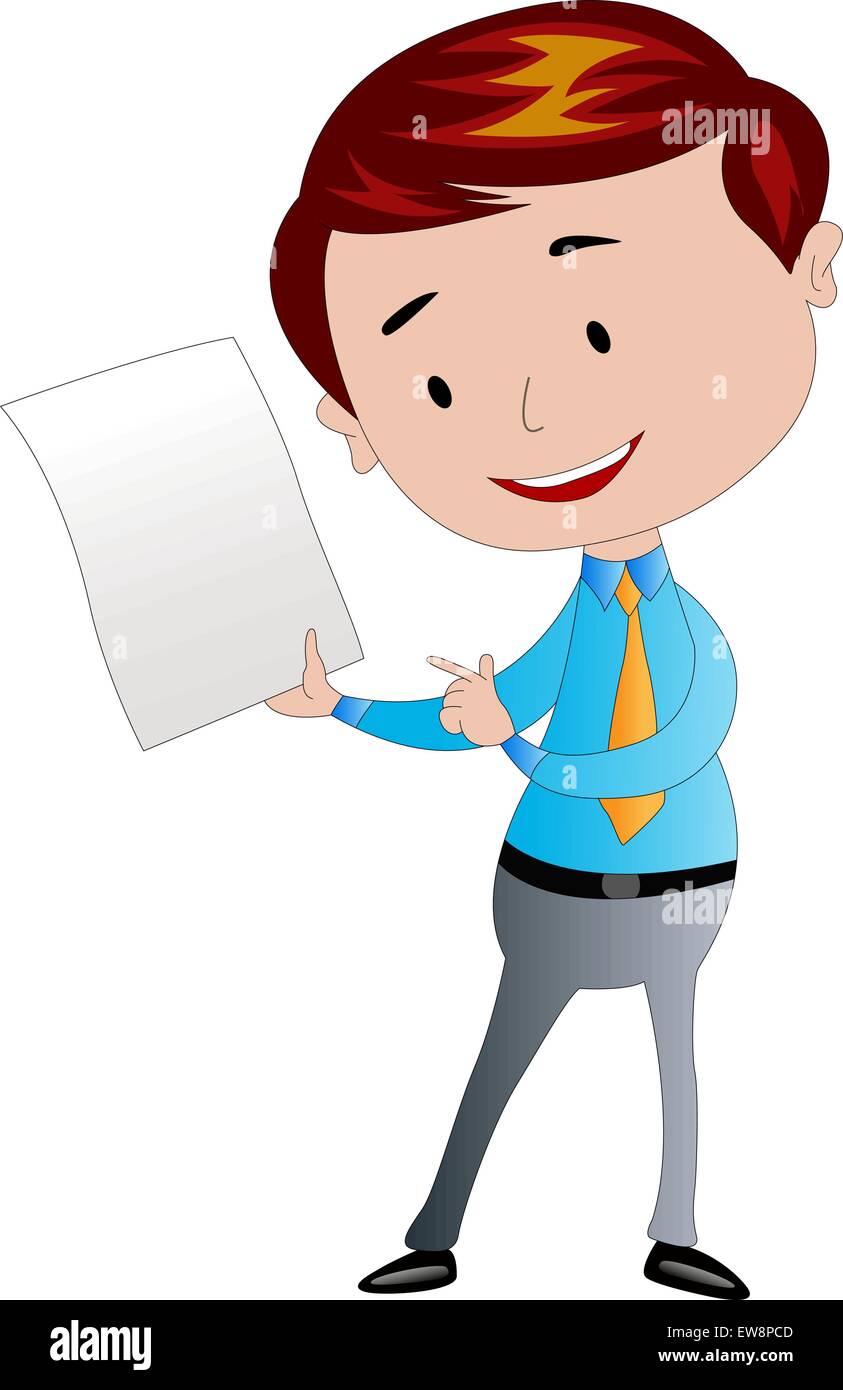 Man holding piece of paper Stock Vector Images - Alamy