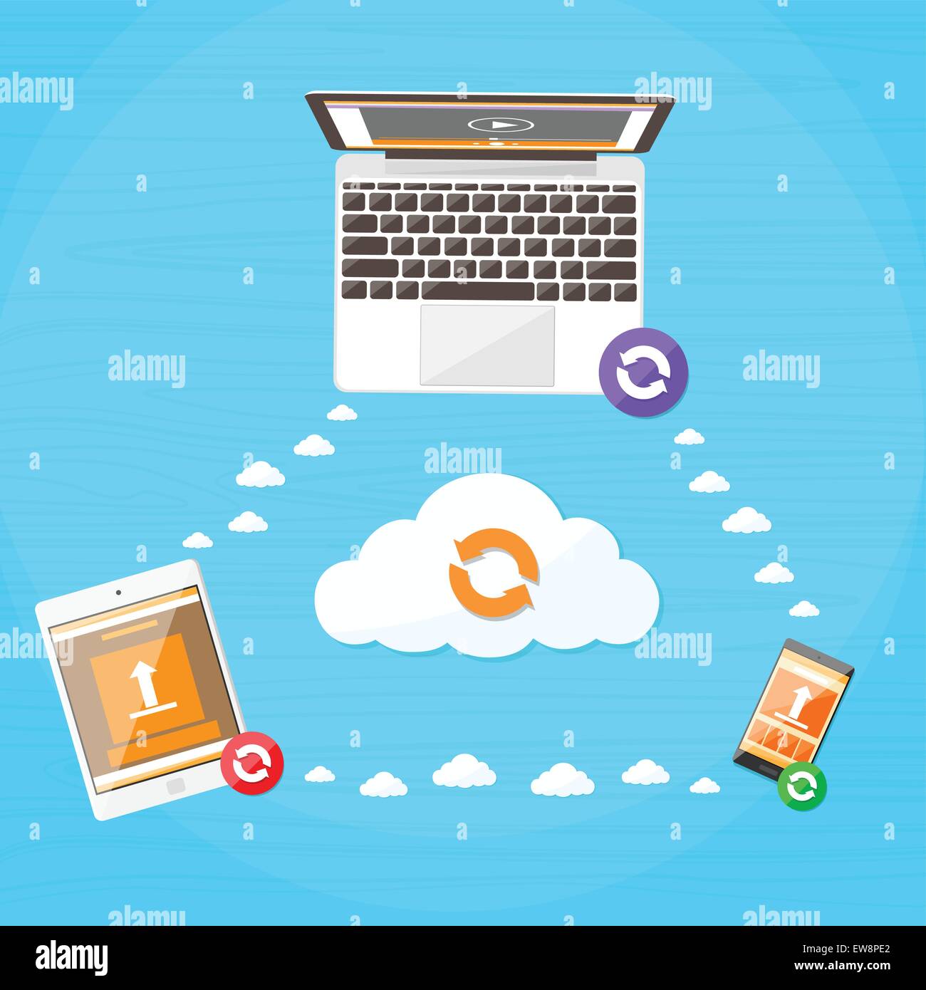 Tablet phone mobile computer data share Stock Vector Images - Alamy