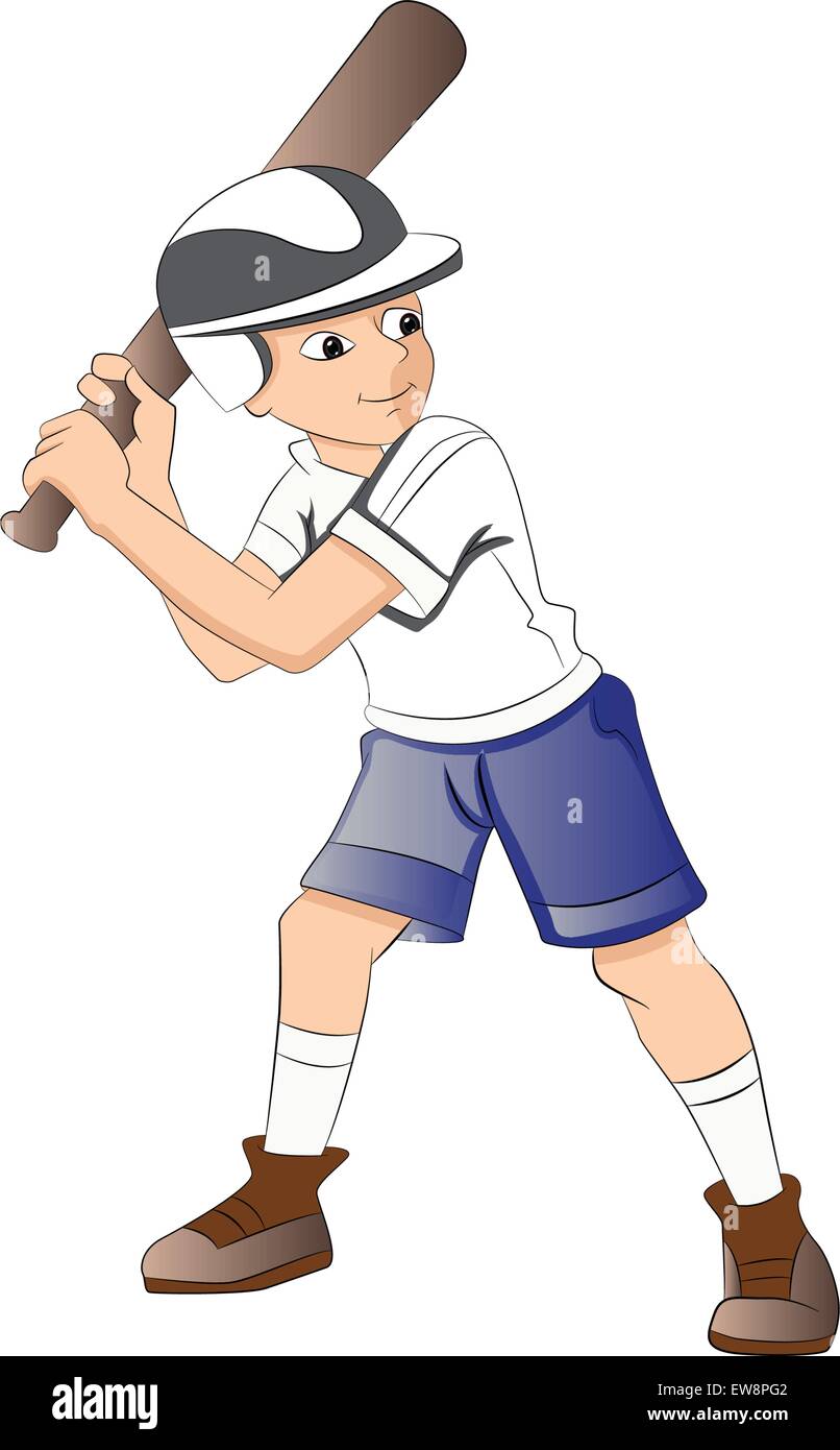 Boy Playing Baseball, vector illustration Stock Vector Image & Art - Alamy