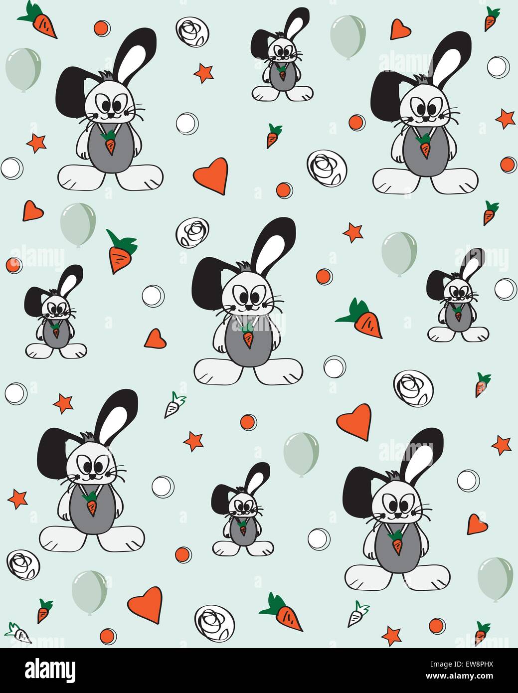 Seamless rabbit pattern and carrots Stock Vector Image & Art - Alamy