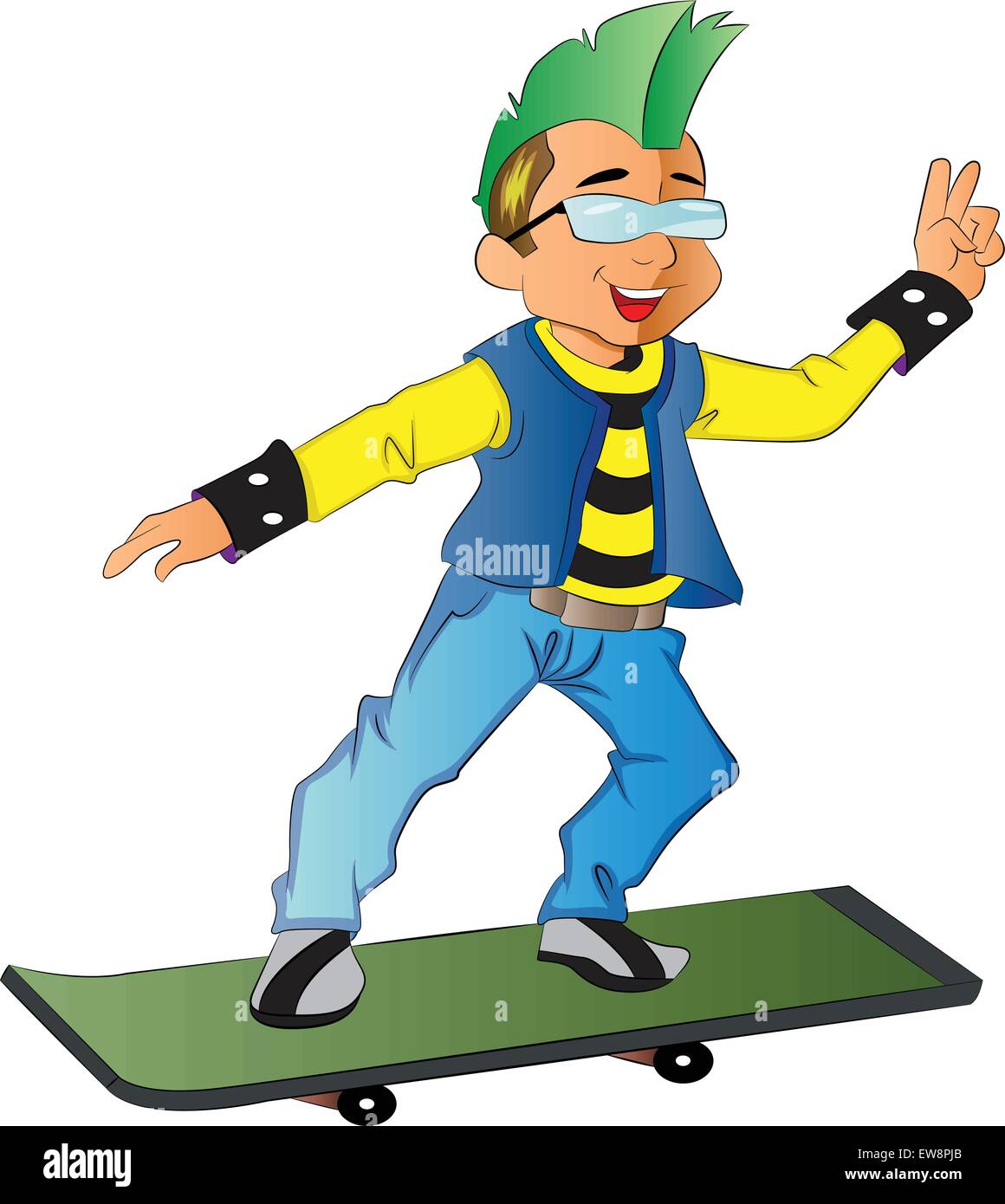Punk on a Skateboard, vector illustration Stock Vector Image & Art - Alamy