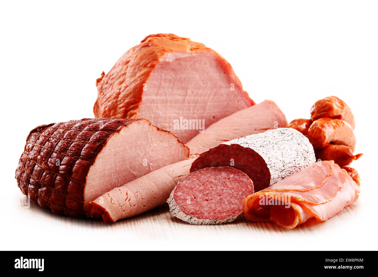 Meat products smoked ham Cut Out Stock Images & Pictures - Alamy