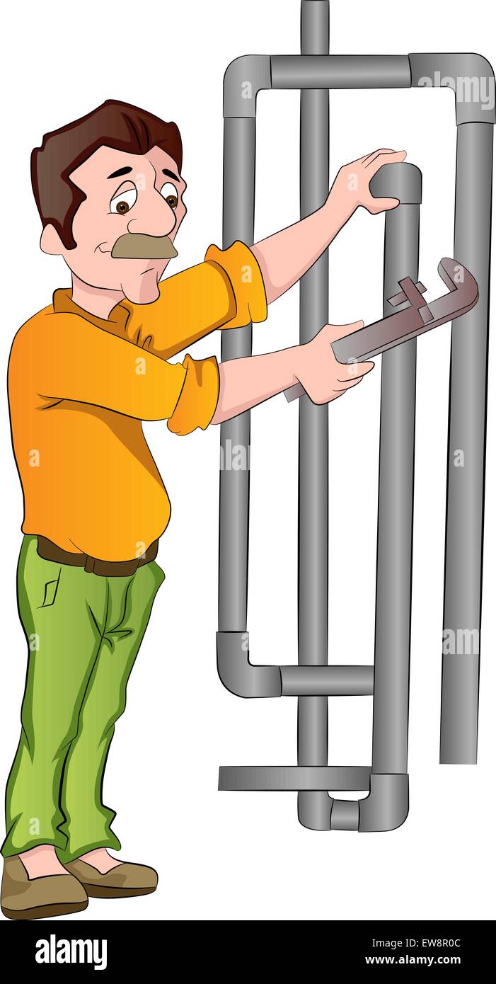 Plumber Fixing Pipes, vector illustration Stock Vector Image & Art - Alamy