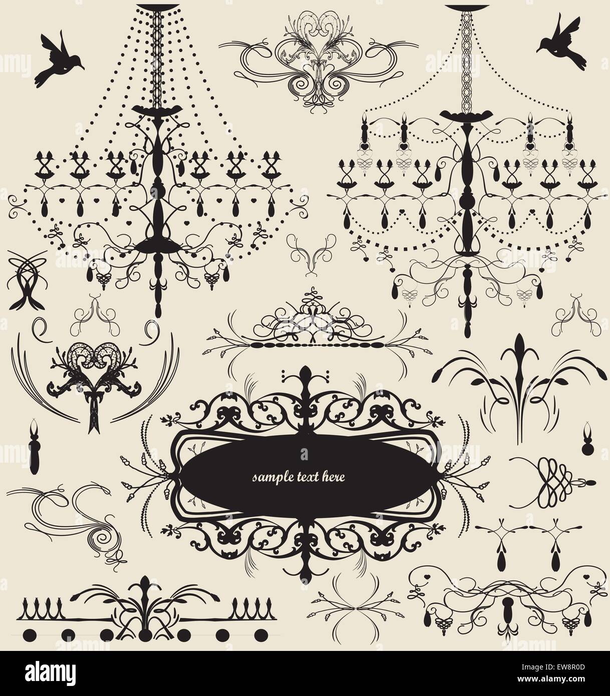Set of vintage vector elements Stock Vector Image & Art - Alamy