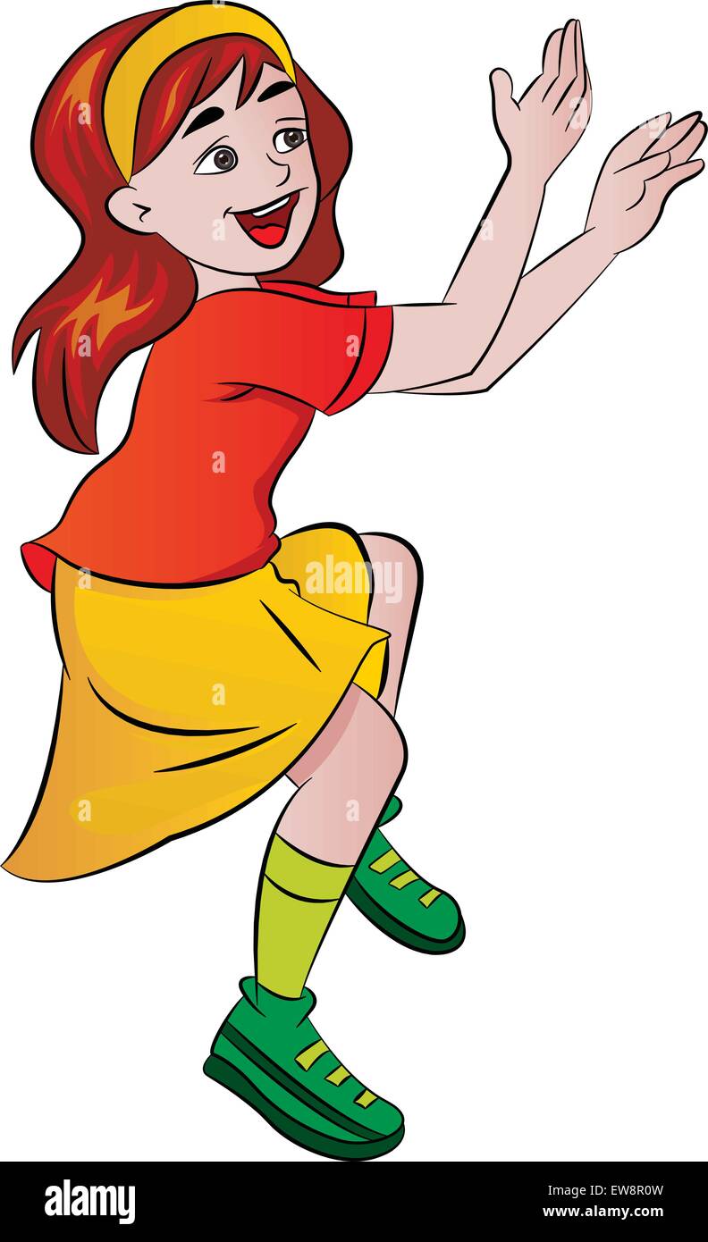 Child girl cheerleader cheer Stock Vector Images - Alamy