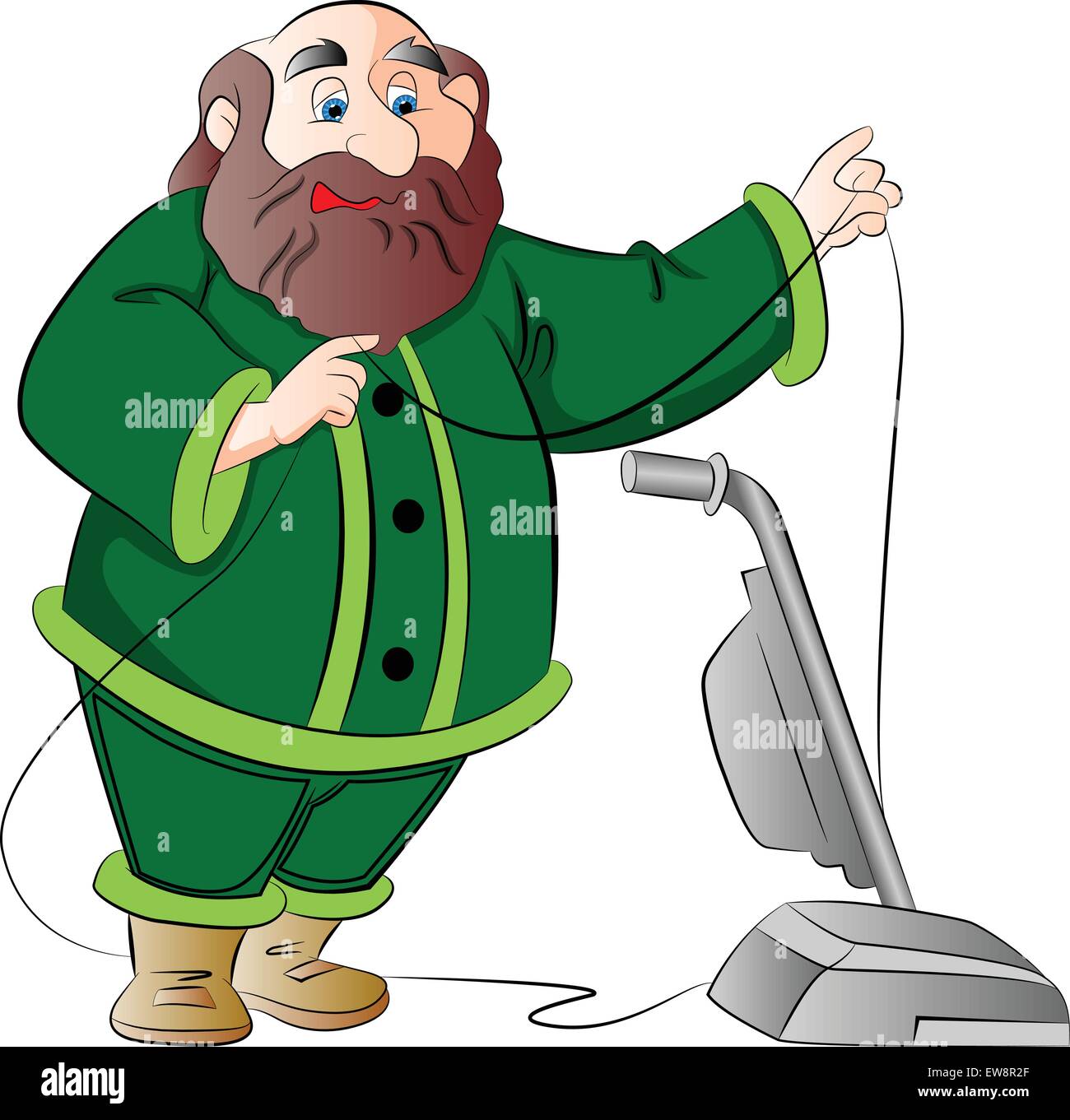 Man Using a Vacuum Cleaner, vector illustration Stock Vector Image ...