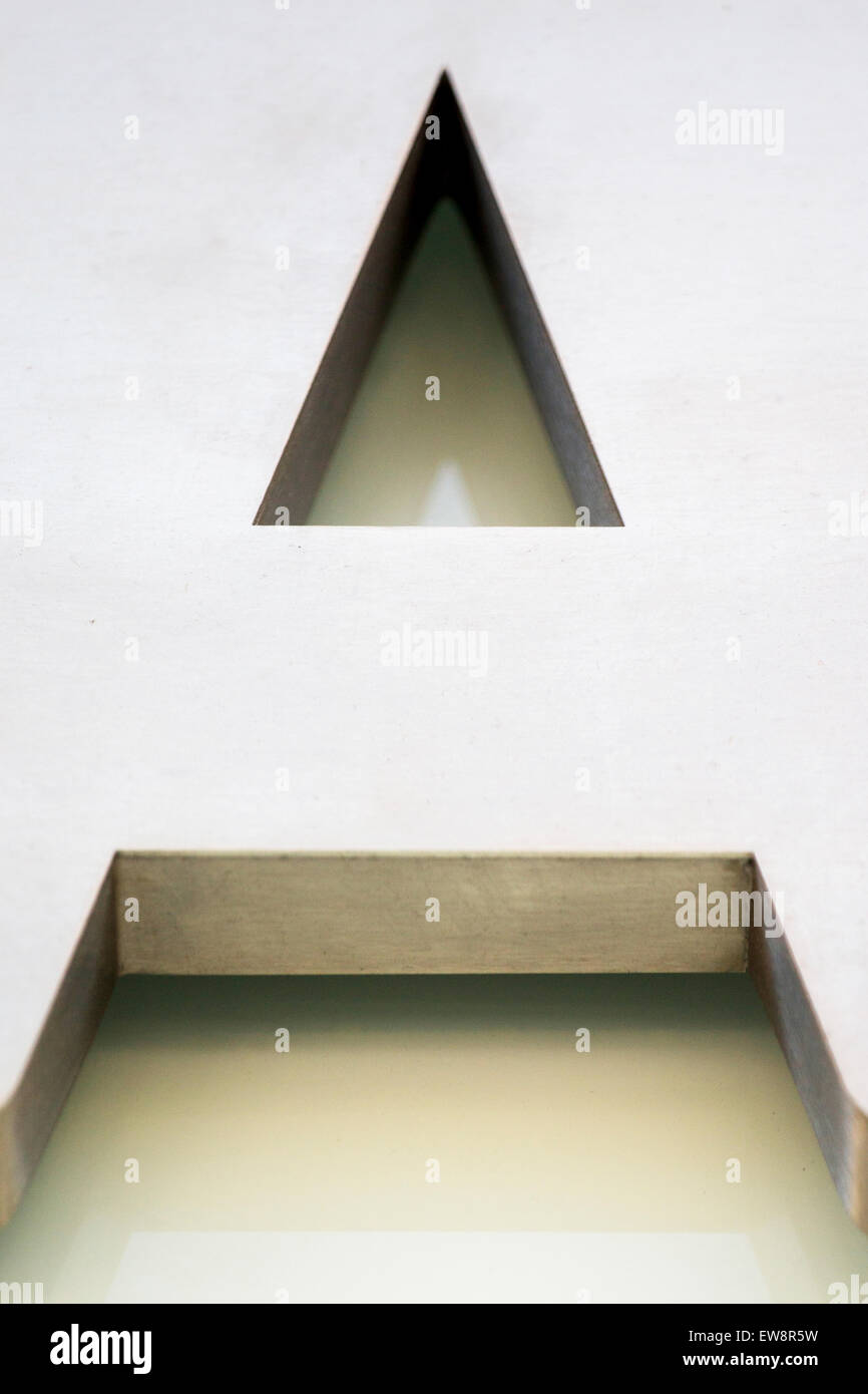 Close up view of metallic letter A on the side of a building Stock ...