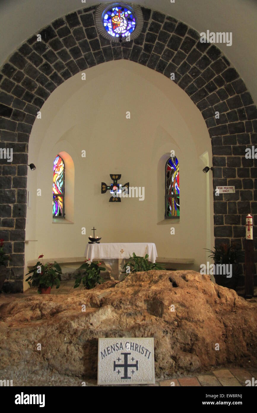 The Mensa Christi rock at the Franciscan Church of St Peter's Primacy ...