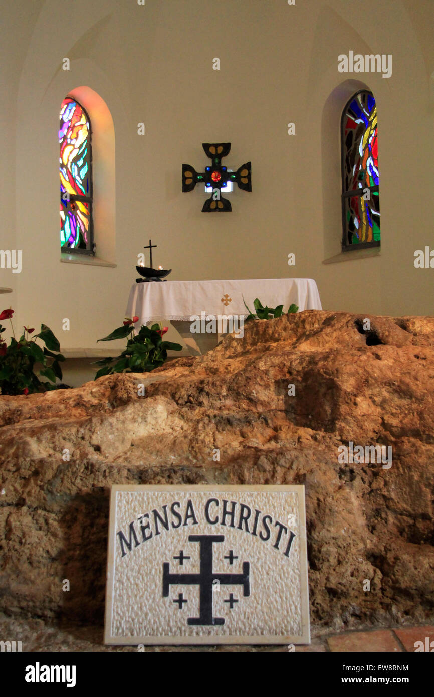 The Mensa Christi rock at the Franciscan Church of St Peter's Primacy ...
