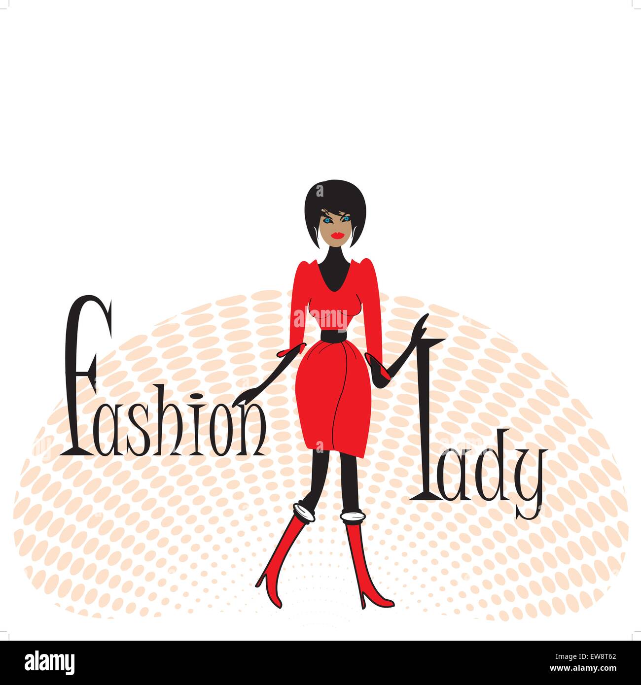 Lady In Red Vector