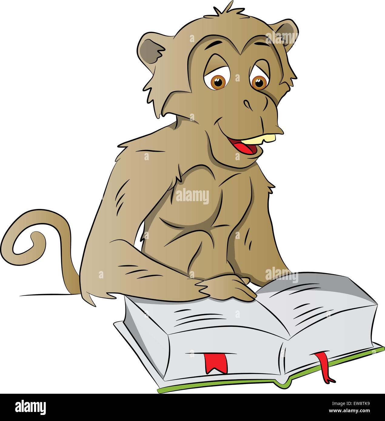 Monkey Reading A Book Clipart