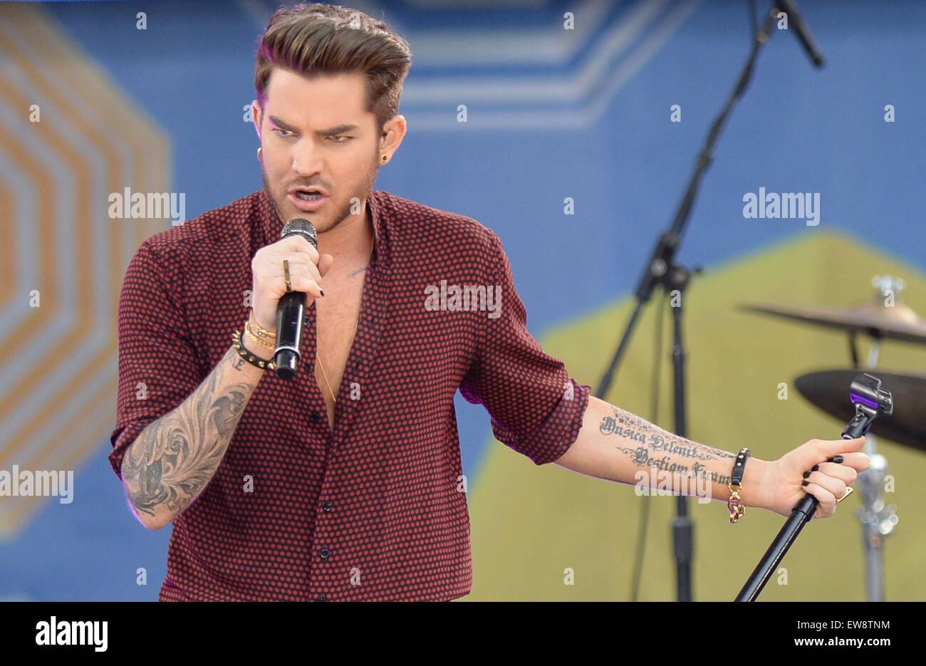 New York, NY, USA. 19th June, 2015. Adam Lambert on stage for ABC's ...