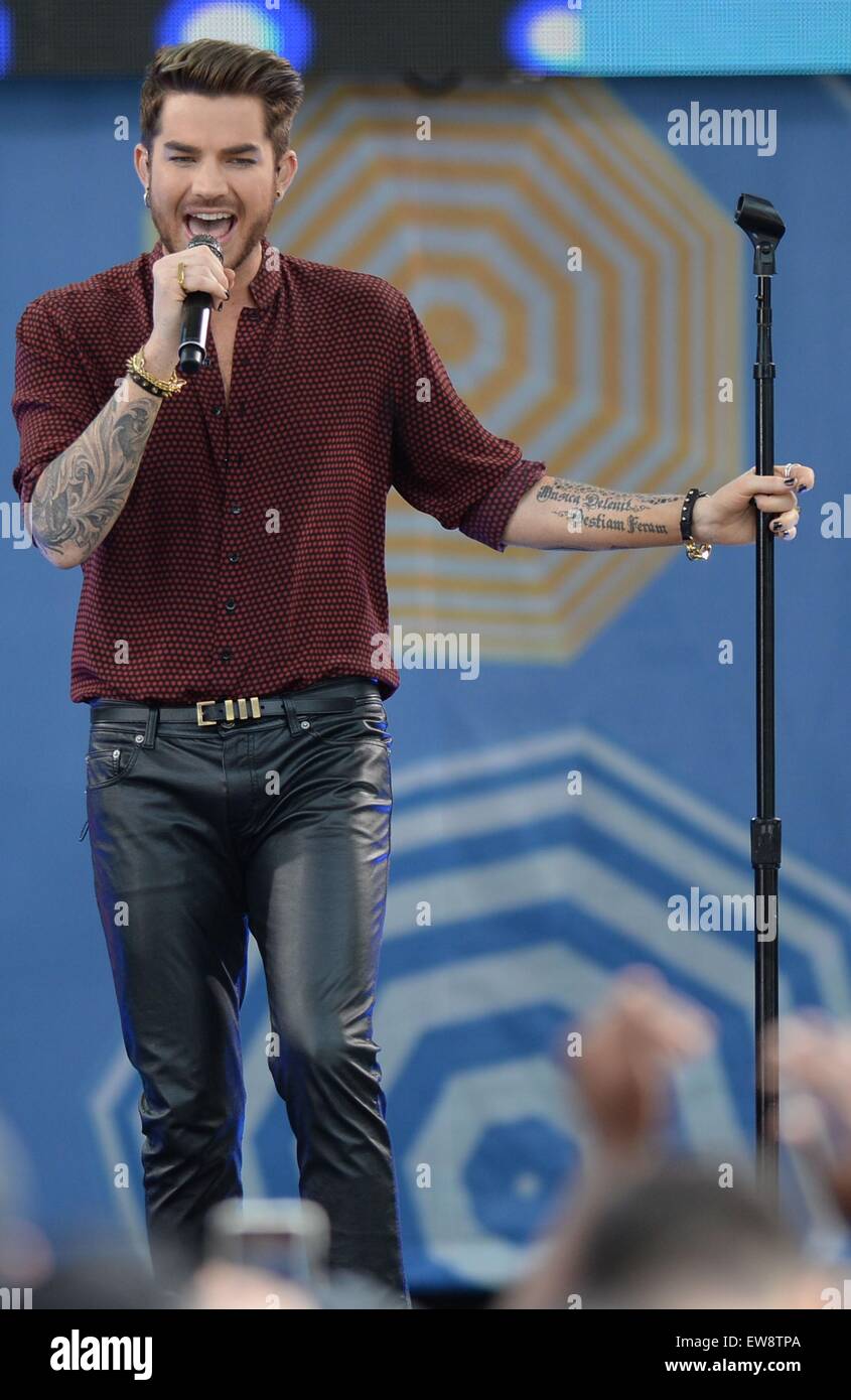 New York, NY, USA. 19th June, 2015. Adam Lambert on stage for ABC's ...