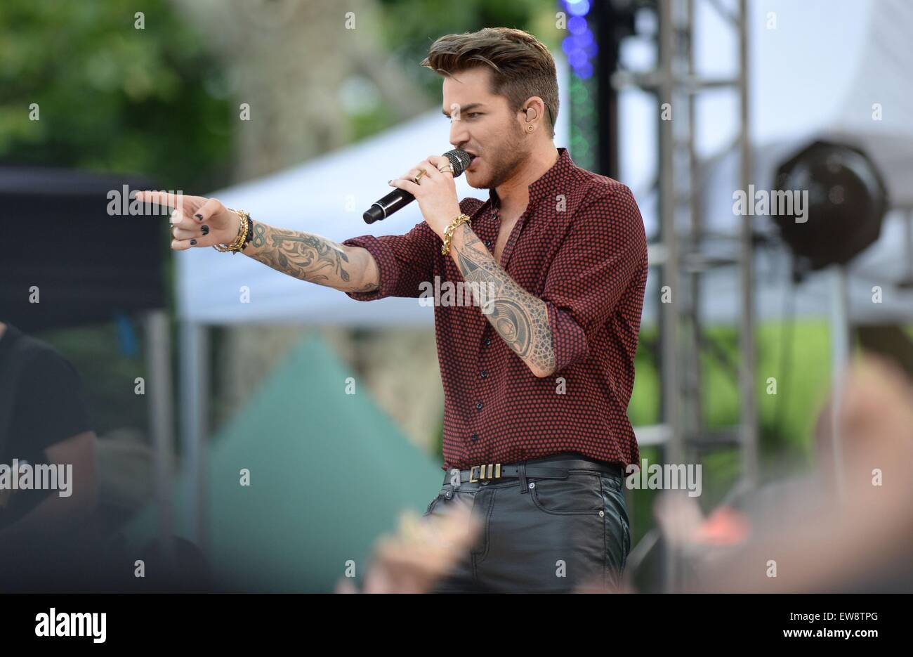 New York, NY, USA. 19th June, 2015. Adam Lambert on stage for ABC's ...
