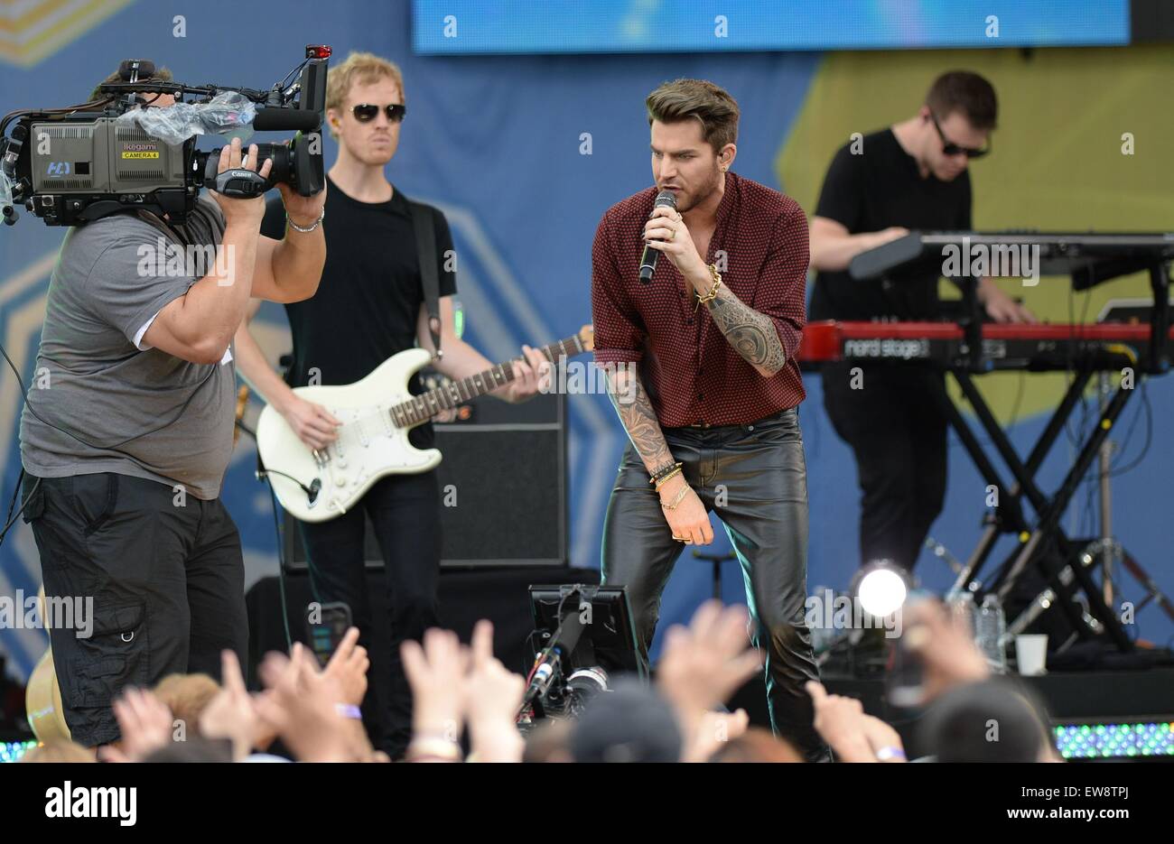 New York, NY, USA. 19th June, 2015. Adam Lambert on stage for ABC's ...