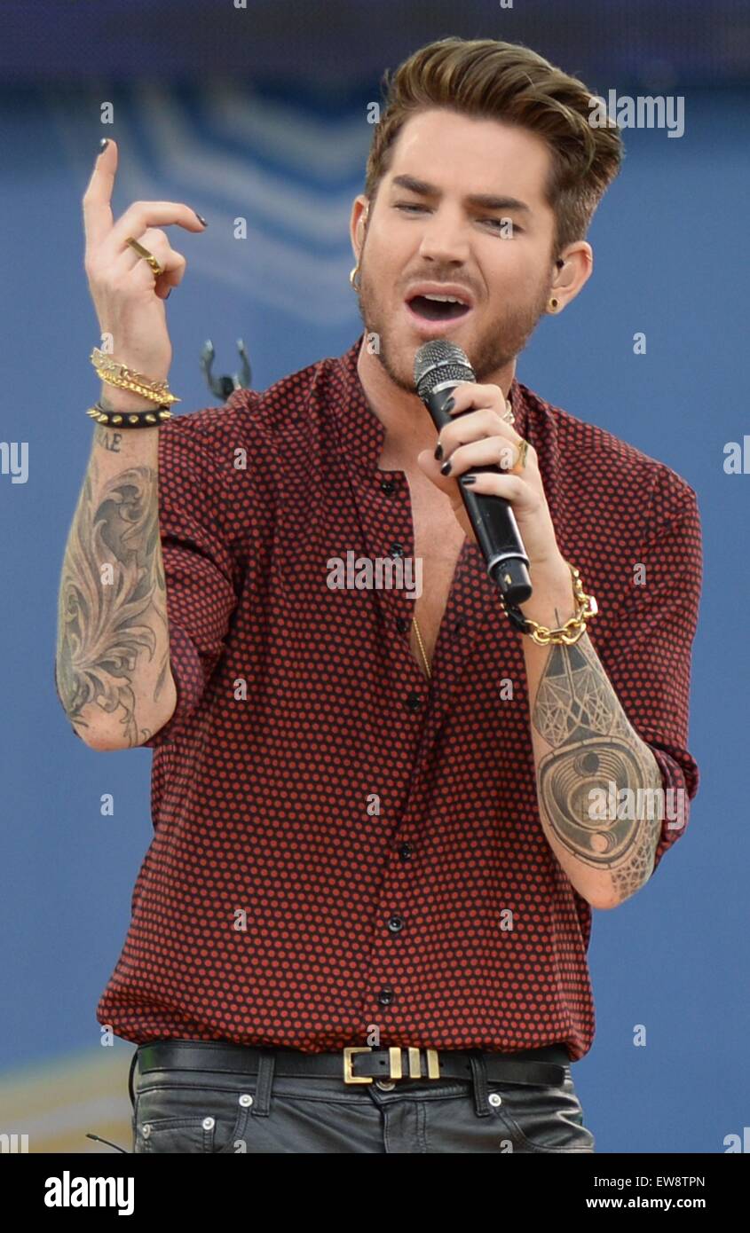 New York, NY, USA. 19th June, 2015. Adam Lambert on stage for ABC's ...