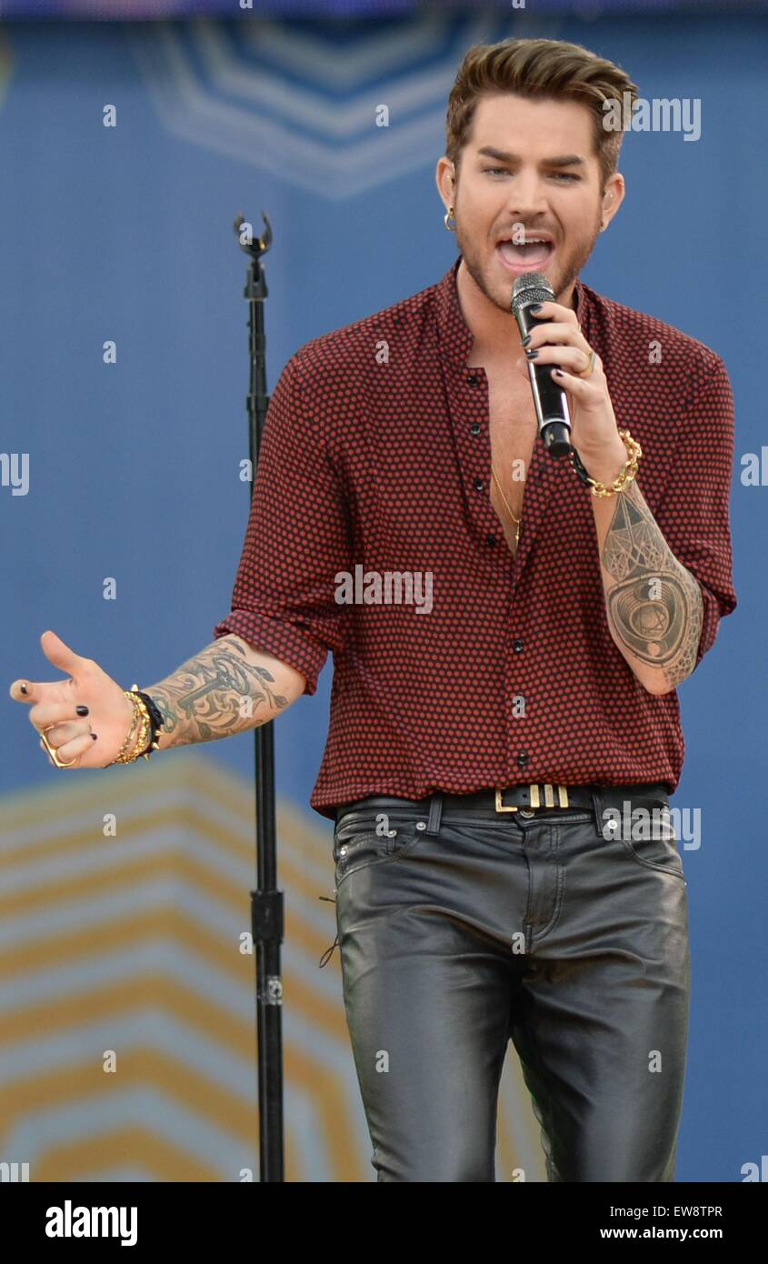 New York, NY, USA. 19th June, 2015. Adam Lambert on stage for ABC's ...
