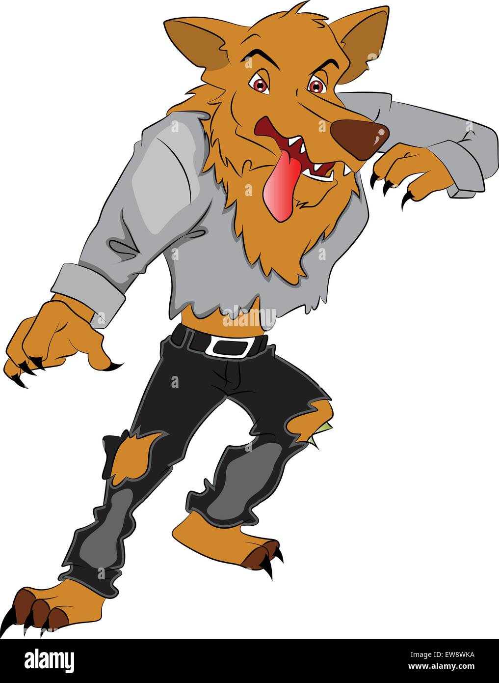 Vector illustration of aggressive wolf Stock Vector Image & Art - Alamy