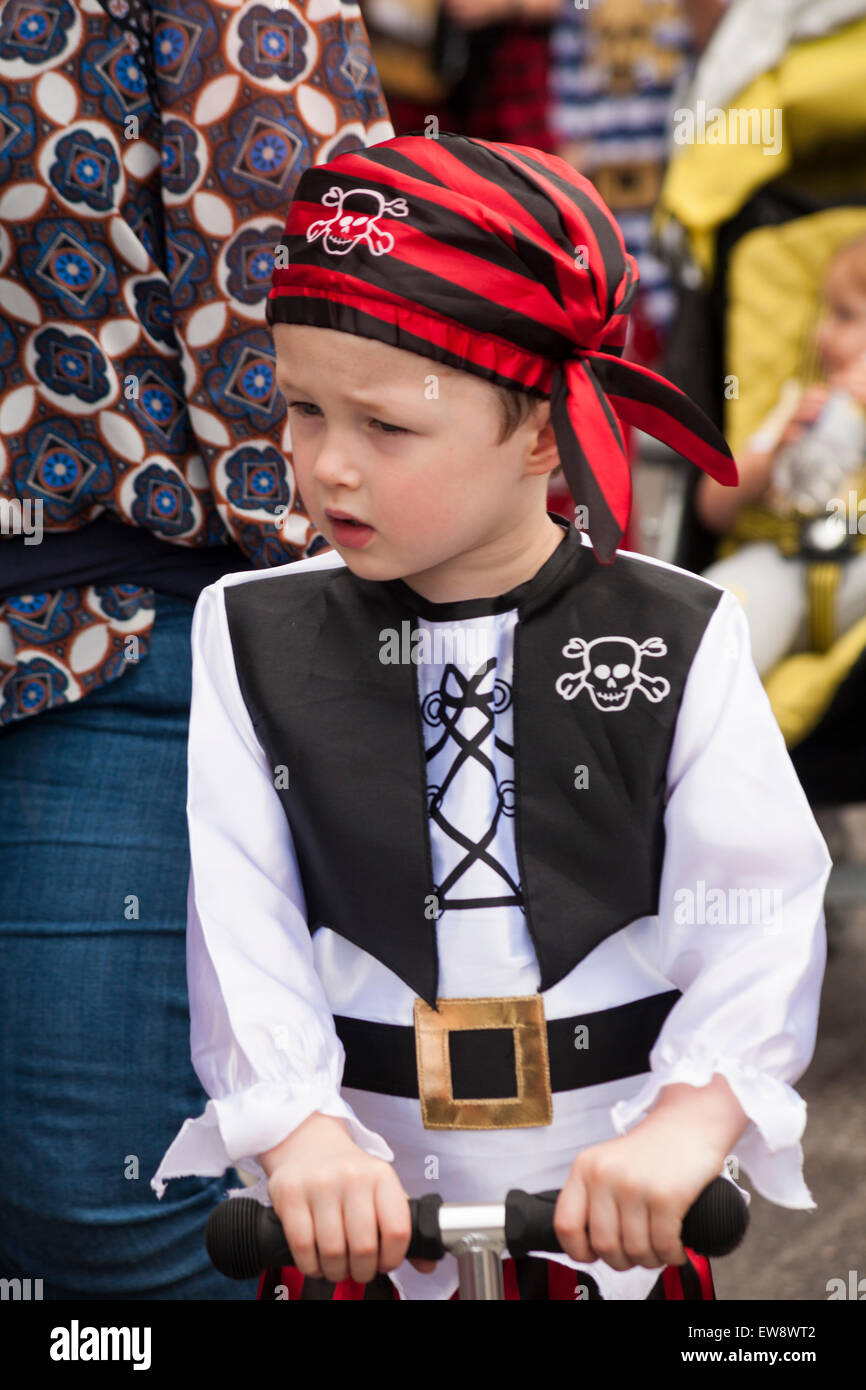 Young boy dressed as pirate at.Harry Paye Day, Poole in June Credit ...