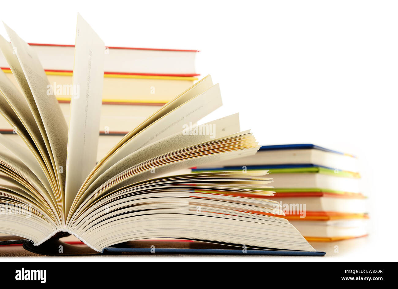 Composition with books isolated on white background Stock Photo - Alamy