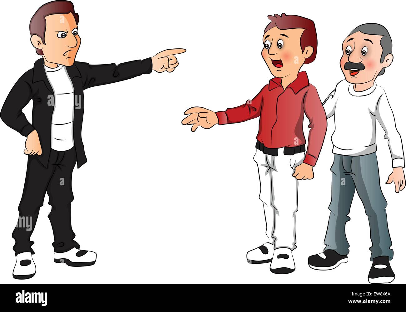Vector illustration of angry man blaming his rivals Stock Vector Image ...